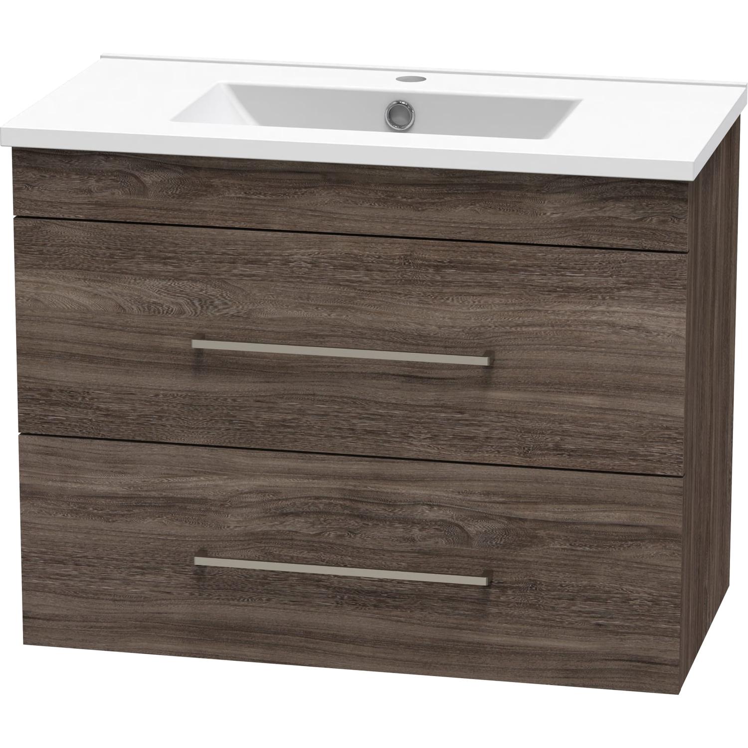 Clearlite Cashmere Slim Double Drawer Wall Hung Vanity - Vanities ...