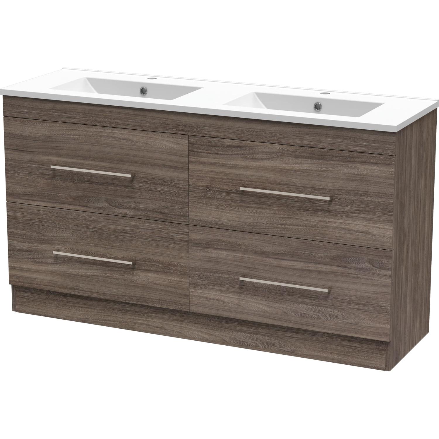 Clearlite Cashmere Double Drawer Double Bowl Floor Standing Vanity ...