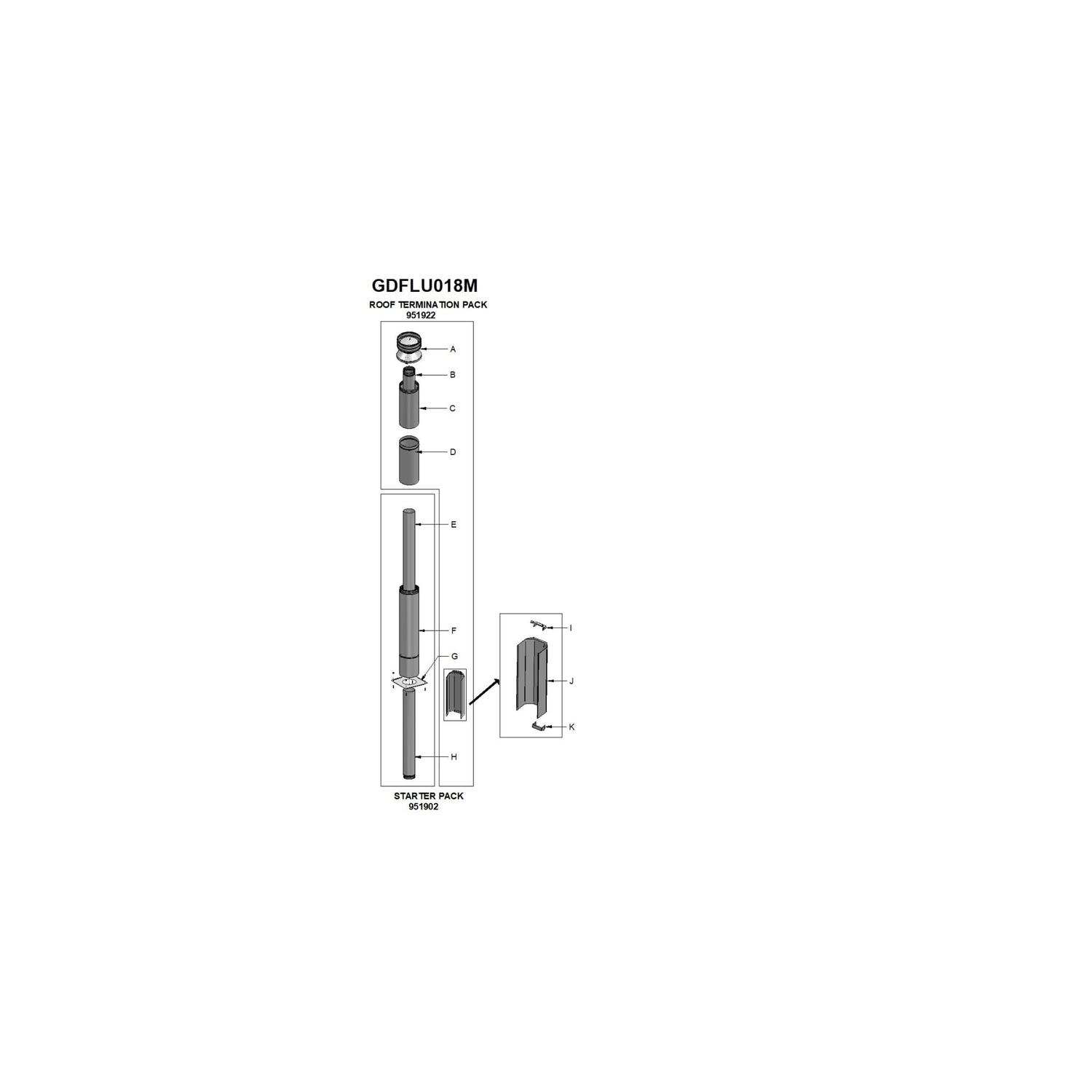 Masport Flue Kit for Akaroa Wood Fire - Wood Fire Parts | Mitre 10™