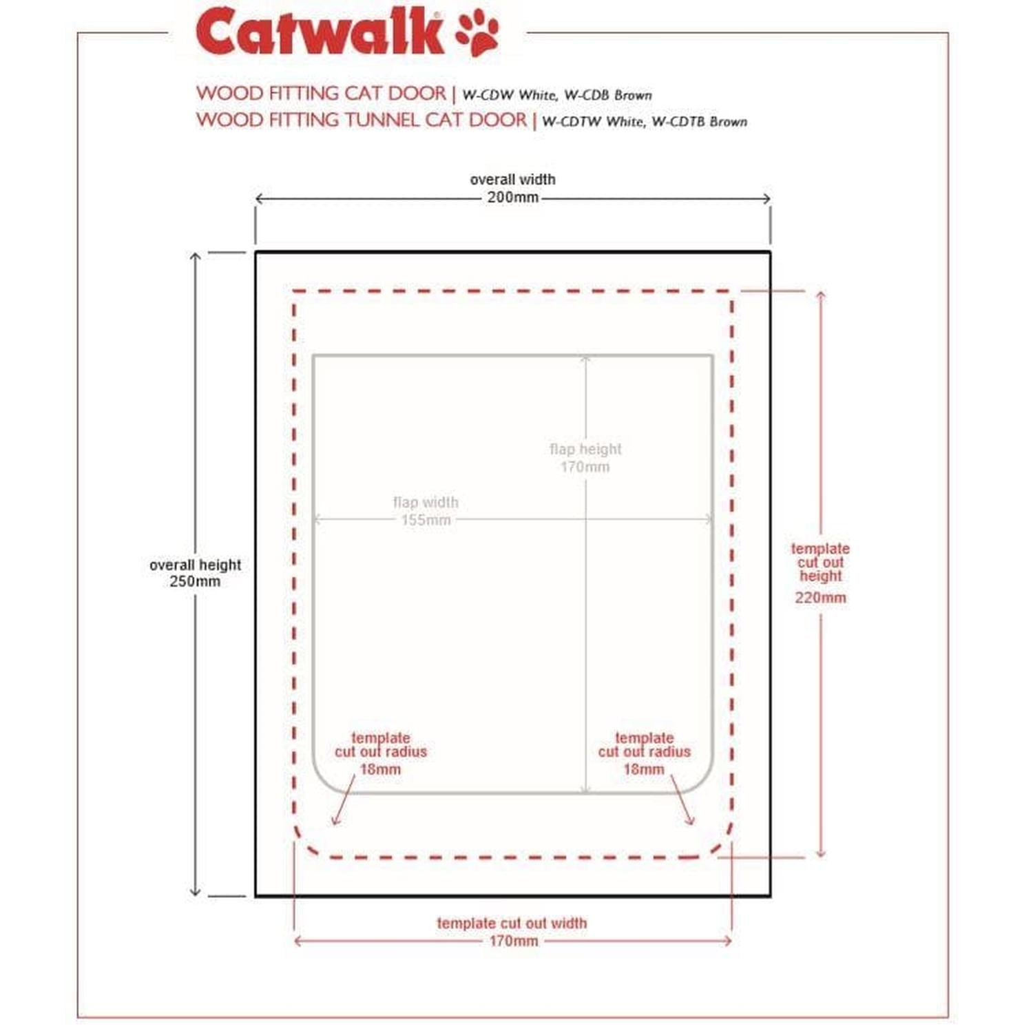 Catwalk Wood Fitting Cat Door Slimline - Pet Cages Doors And Kennels ...