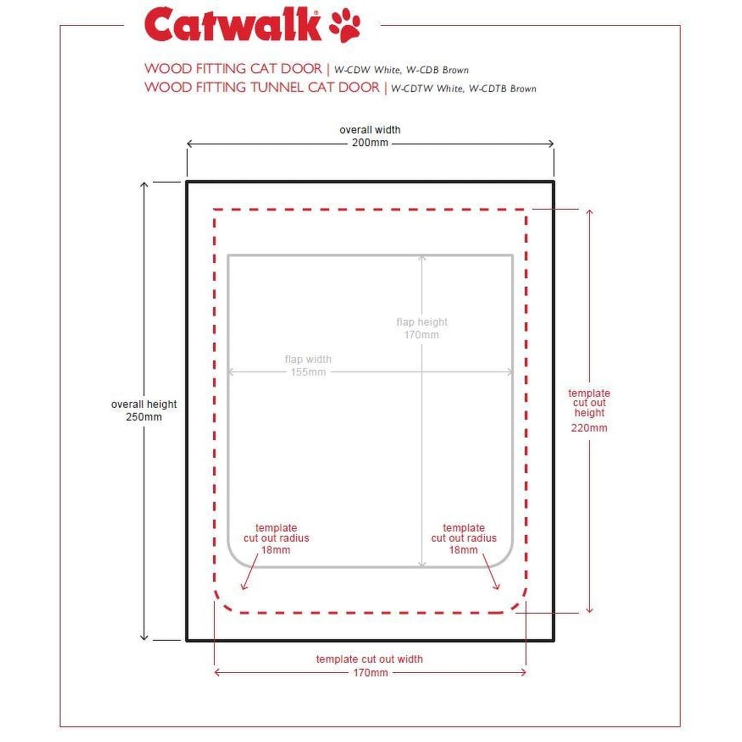 Catwalk Wood Fitting Cat Door Slimline - Pet Cages Doors And Kennels ...